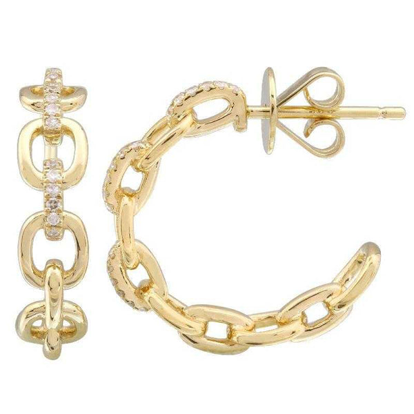 Buy 14K Gold Chain Link Hoops | Heist Jewelry