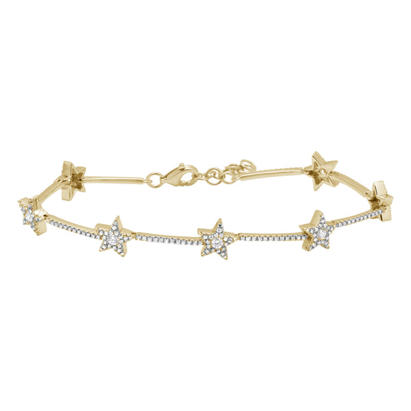 Buy 14K Gold Mini Star Diamond Bracelet | Heist Jewelry